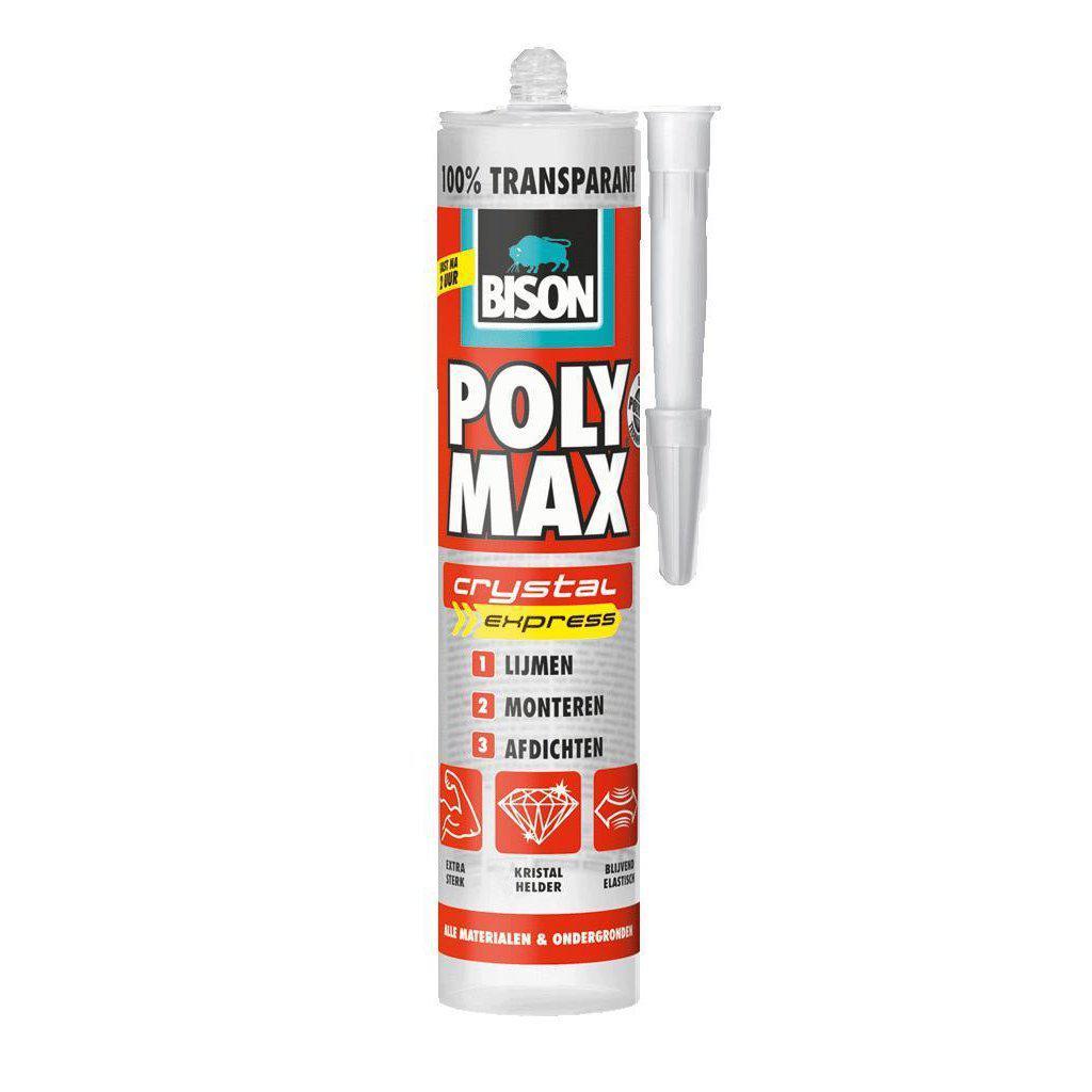 Bison Poly Max Crystal Express montagelijm 300g